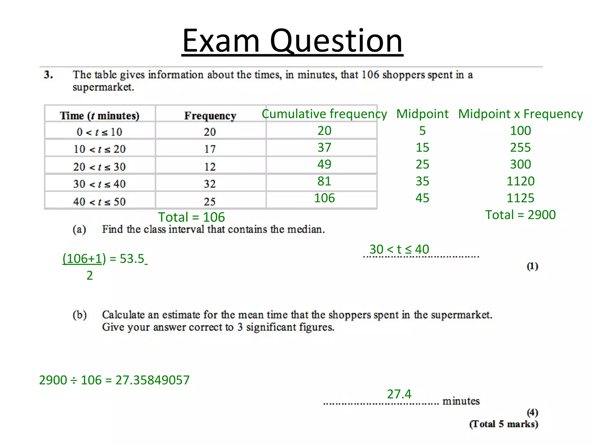 FCA GCSE MMMR From Frequency Tables (Linear) | PPT | Science