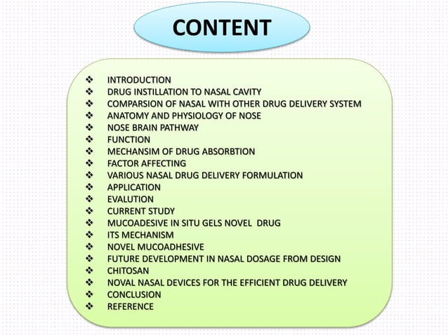 noval nasal drug deliveryem system | PPT