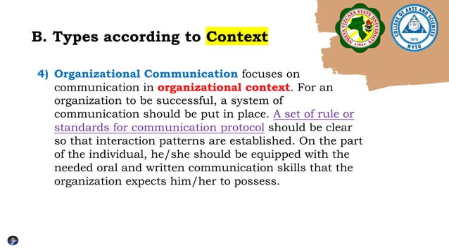 Communication According to Mode, Purpose, Context, Style - Purposive ...