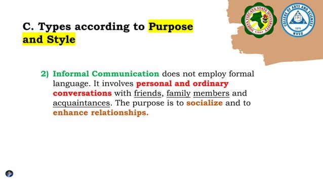 Communication According to Mode, Purpose, Context, Style - Purposive ...