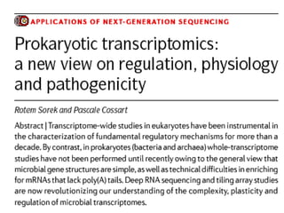 PROKARYOTIC TRANSCRIPTOMICS AND METAGENOMICS | PPT