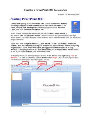 Powerpoint 2007 tutorial | DOC