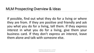 MLM Prospecting Overview & Ideas | PPTX