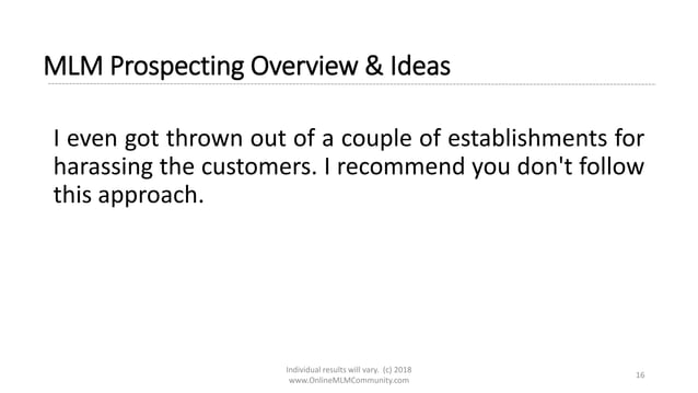 MLM Prospecting Overview & Ideas | PPTX