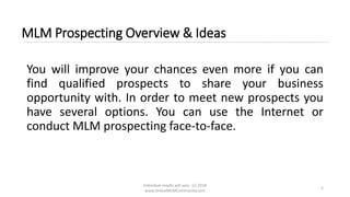 MLM Prospecting Overview & Ideas | PPTX