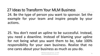 27 Ideas to Transform Your MLM Business | PPT