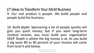 27 Ideas to Transform Your MLM Business | PPT
