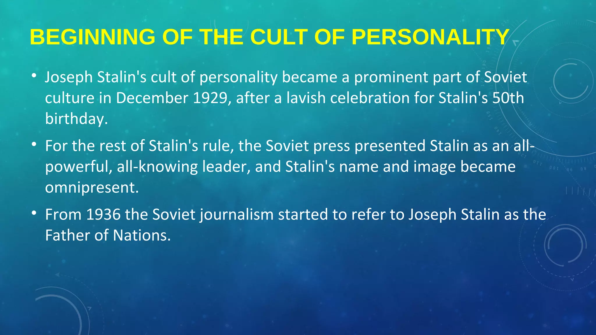 CAMBRIDGE A2 HISTORY: STALINs CULT OF PERSONALITY | PPT