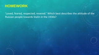 CAMBRIDGE A2 HISTORY: STALINs CULT OF PERSONALITY | PPT
