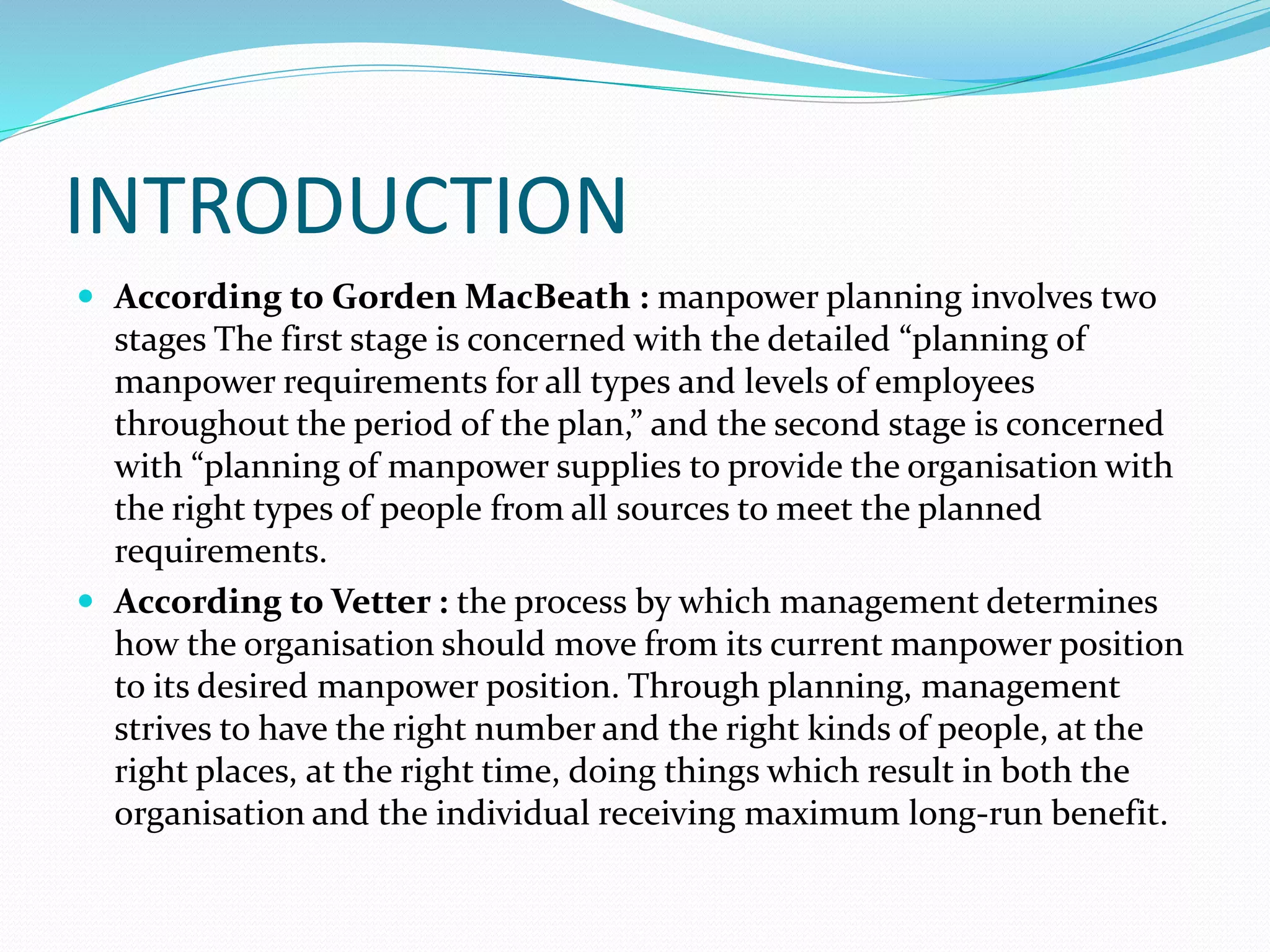 man power planning | PPT