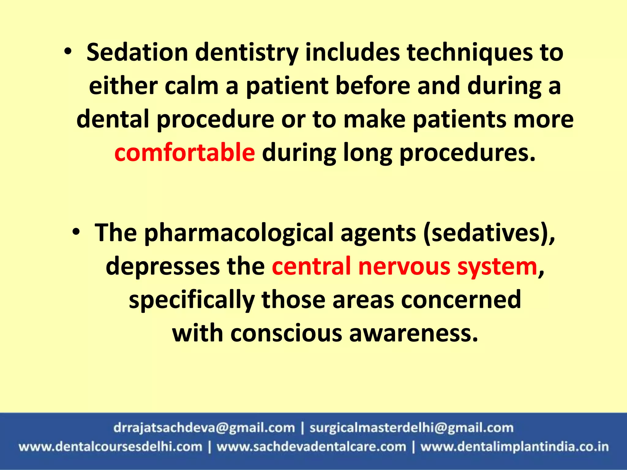 Sedation in dentistry | Pediatric Sedation | Conscious Sedation | PPTX