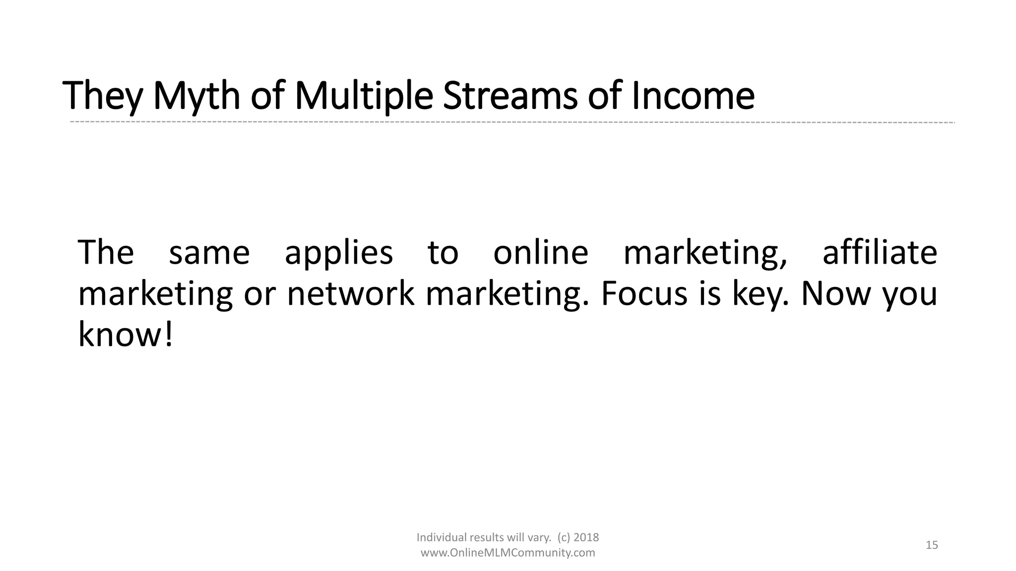 The Myth of Multiple Streams of Income | PPT