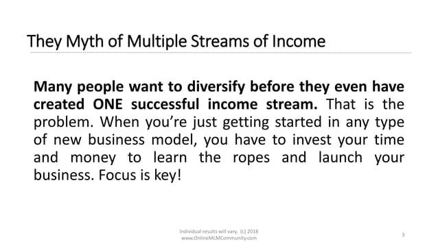 The Myth of Multiple Streams of Income | PPT