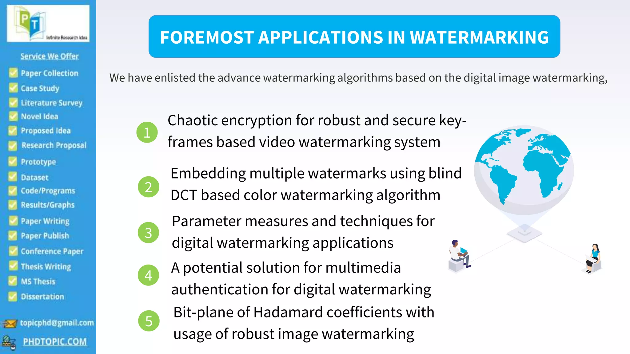 Thesis Topics on Digital Image Watermarking | PPTX