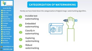 Thesis Topics on Digital Image Watermarking | PPTX