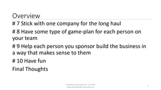 10 Tips to Being a Good MLM Sponsor | PPTX