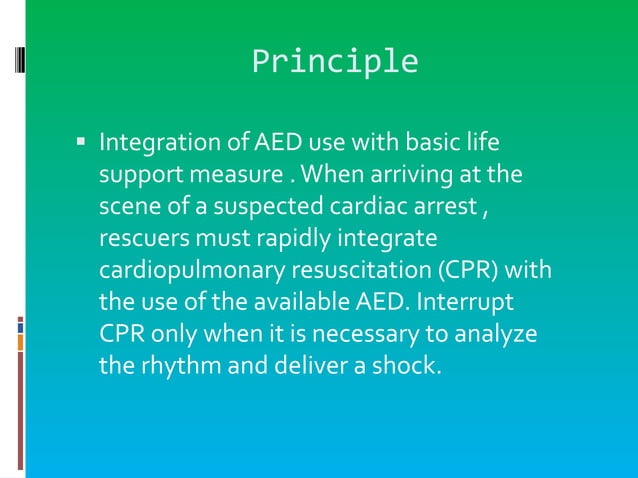 AUTOMATED EXTERNAL DEFIBRILLATOR | PPTX | First Aid | Injuries