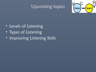 Communication: Listening and it's types for all | PPTX