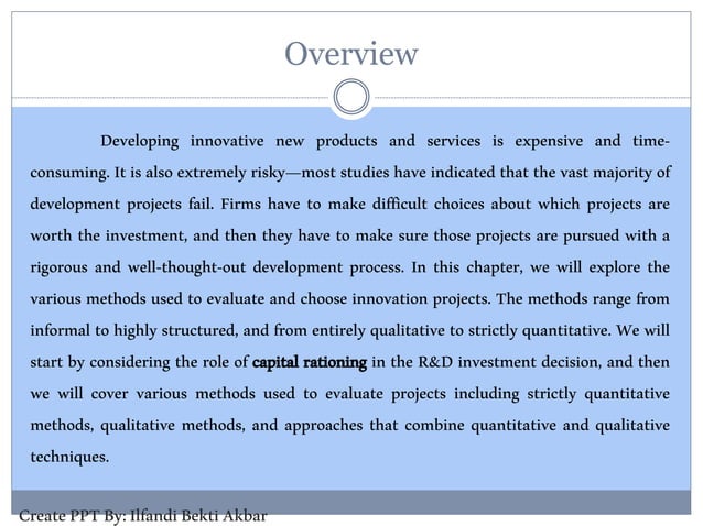 Ppt 2 choosing innovation project | PPT