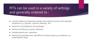 Pulmonary function test ppt slideshare | PPTX