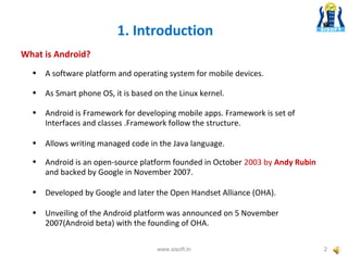 Introduction to Android, Architecture & Components | PPT