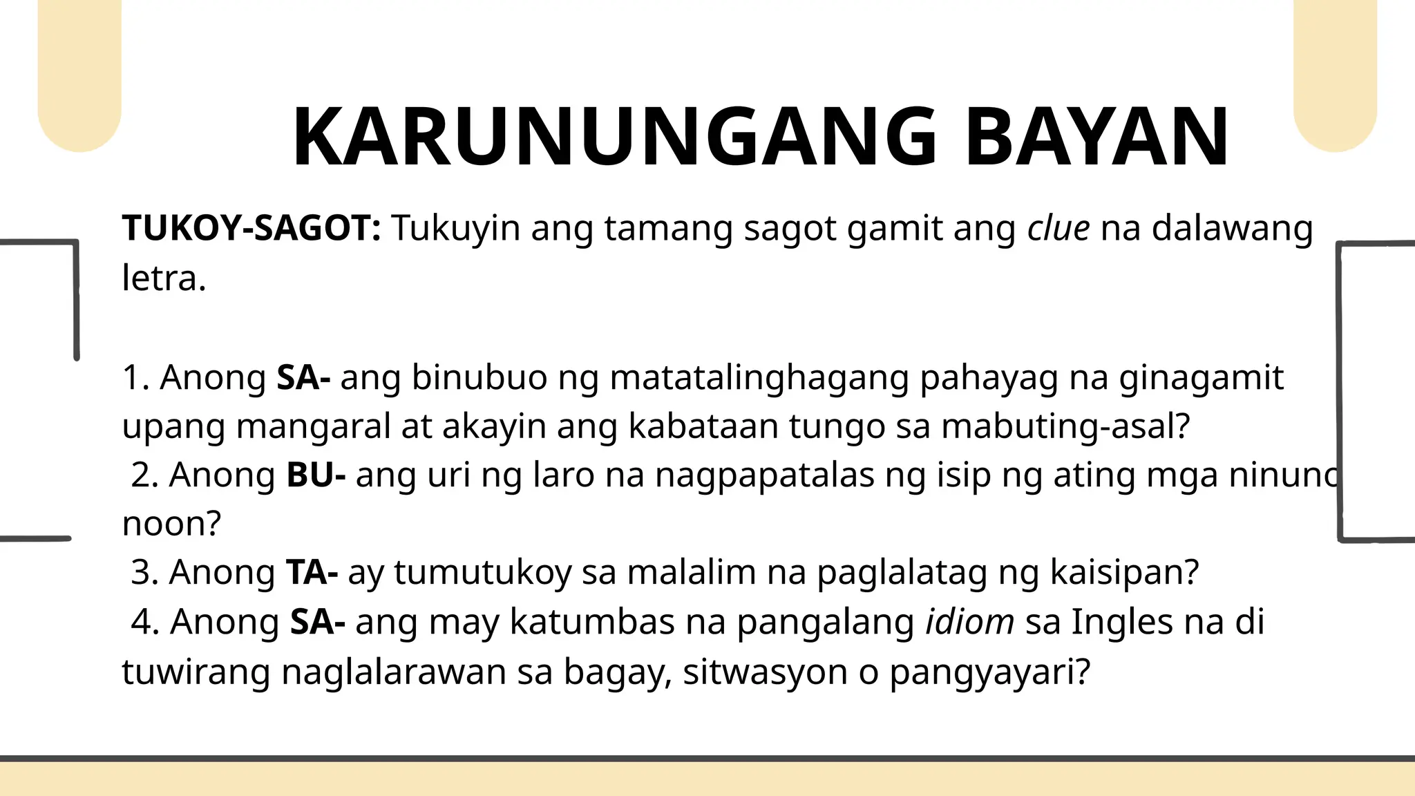 PPT 2 Karunungang Bayan (Bugtong, Tanaga etc..pptx