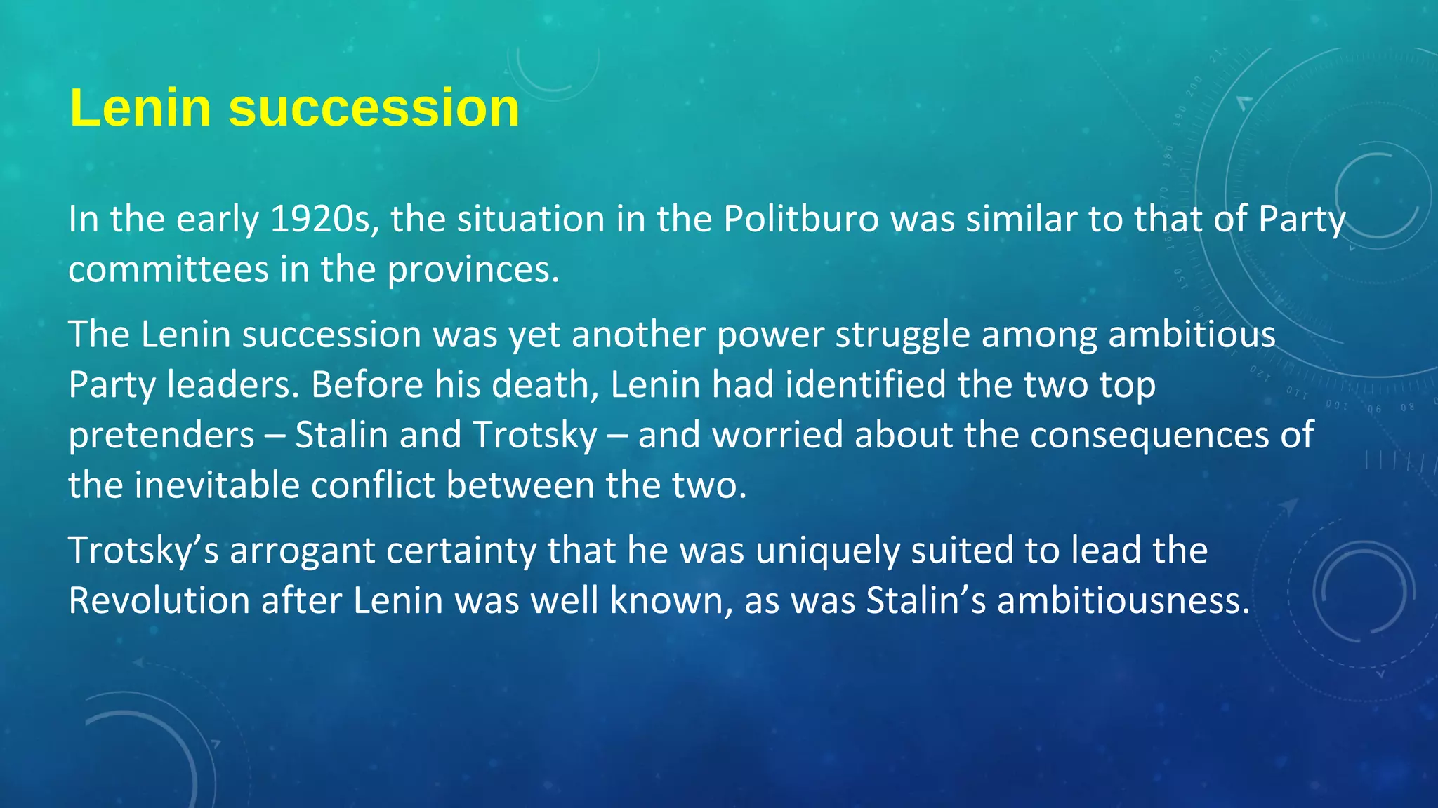CAMBRIDGE A2 HISTORY: LENIN'S LEGACY | PPT