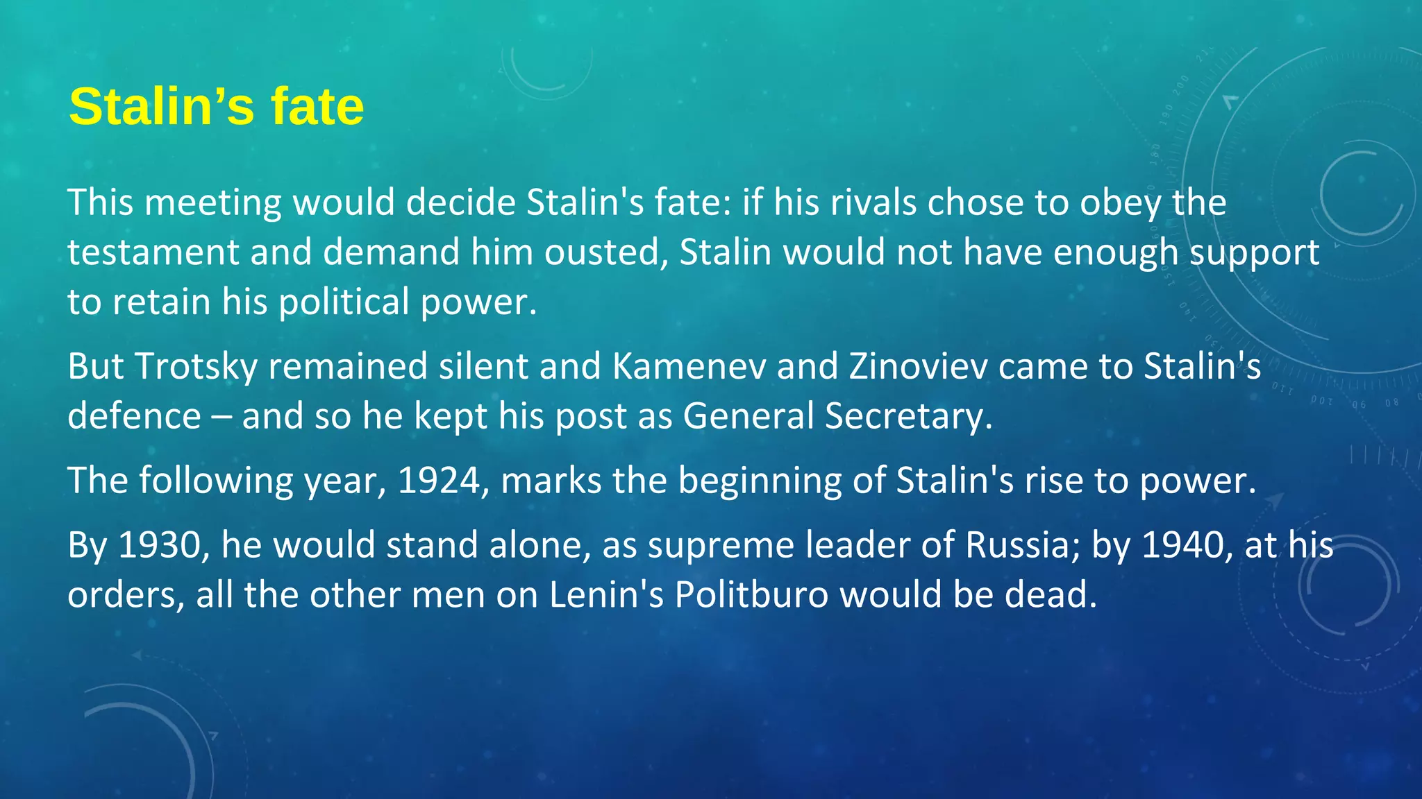 CAMBRIDGE A2 HISTORY: LENIN'S LEGACY | PPT