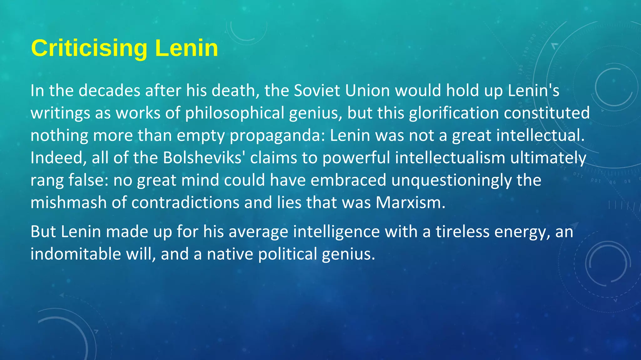 CAMBRIDGE A2 HISTORY: LENIN'S LEGACY | PPT