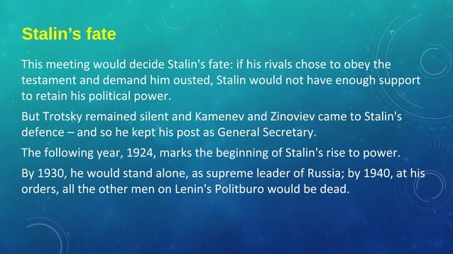 CAMBRIDGE A2 HISTORY: LENIN'S LEGACY | PPT