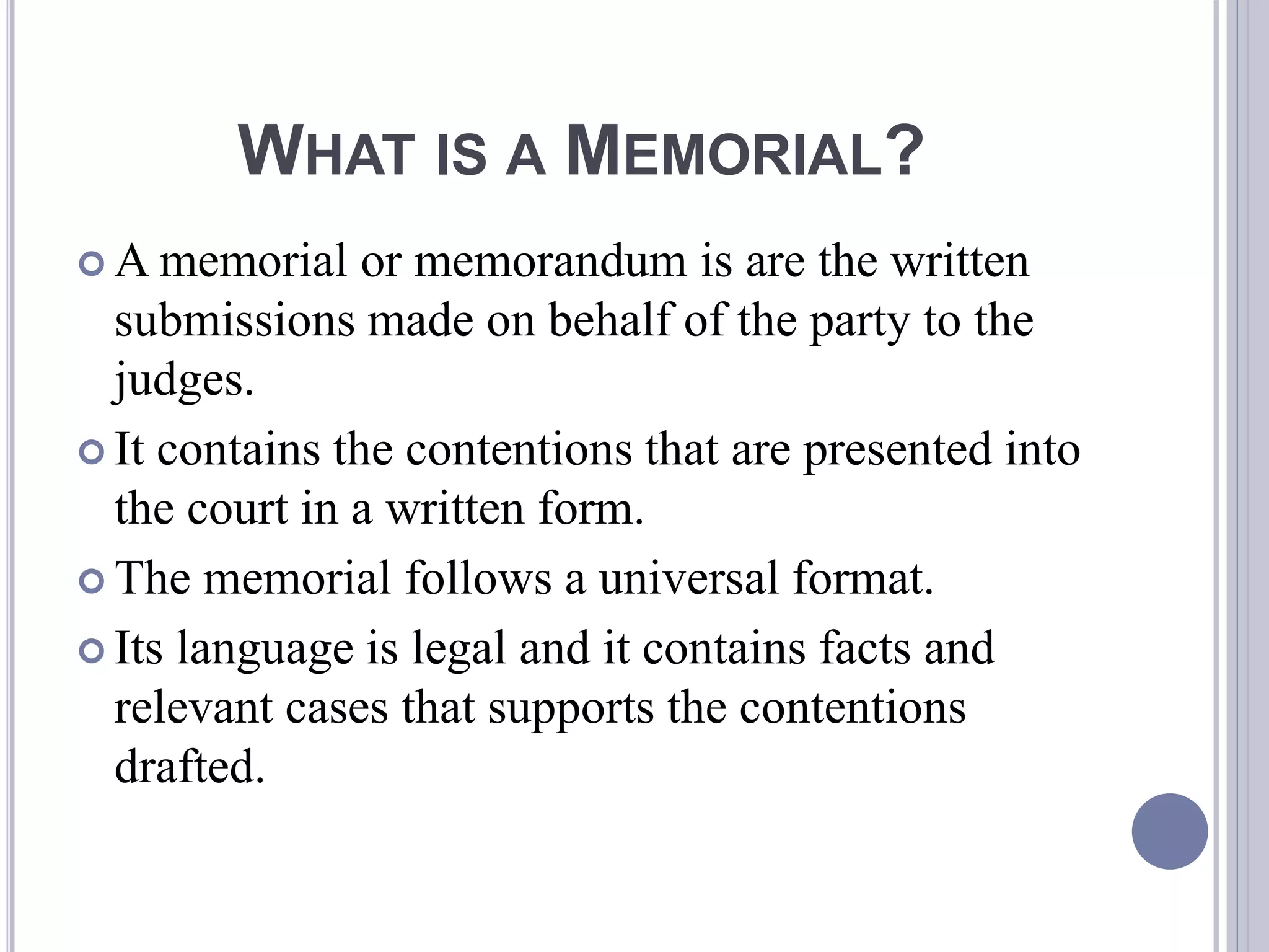HOW TO PREPARE A LEGAL MEMORIAL | PPTX