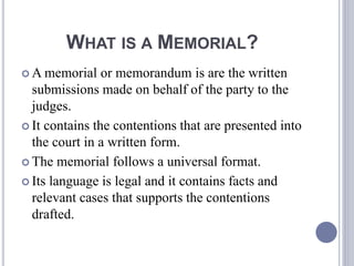 HOW TO PREPARE A LEGAL MEMORIAL | PPTX