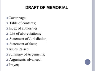 HOW TO PREPARE A LEGAL MEMORIAL | PPTX