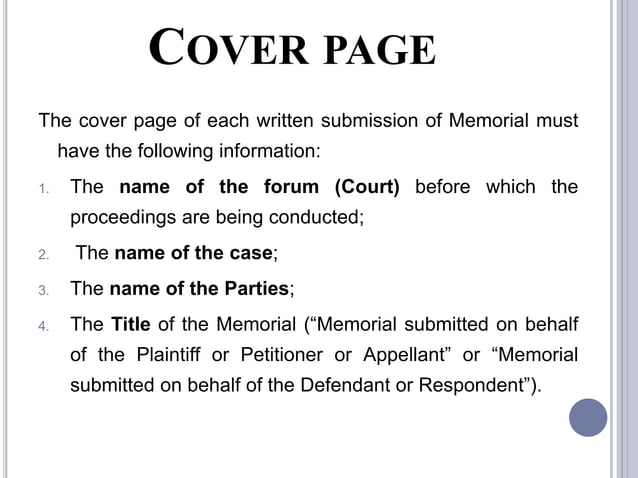 HOW TO PREPARE A LEGAL MEMORIAL | PPTX | Law