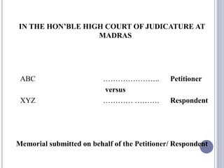 HOW TO PREPARE A LEGAL MEMORIAL | PPTX