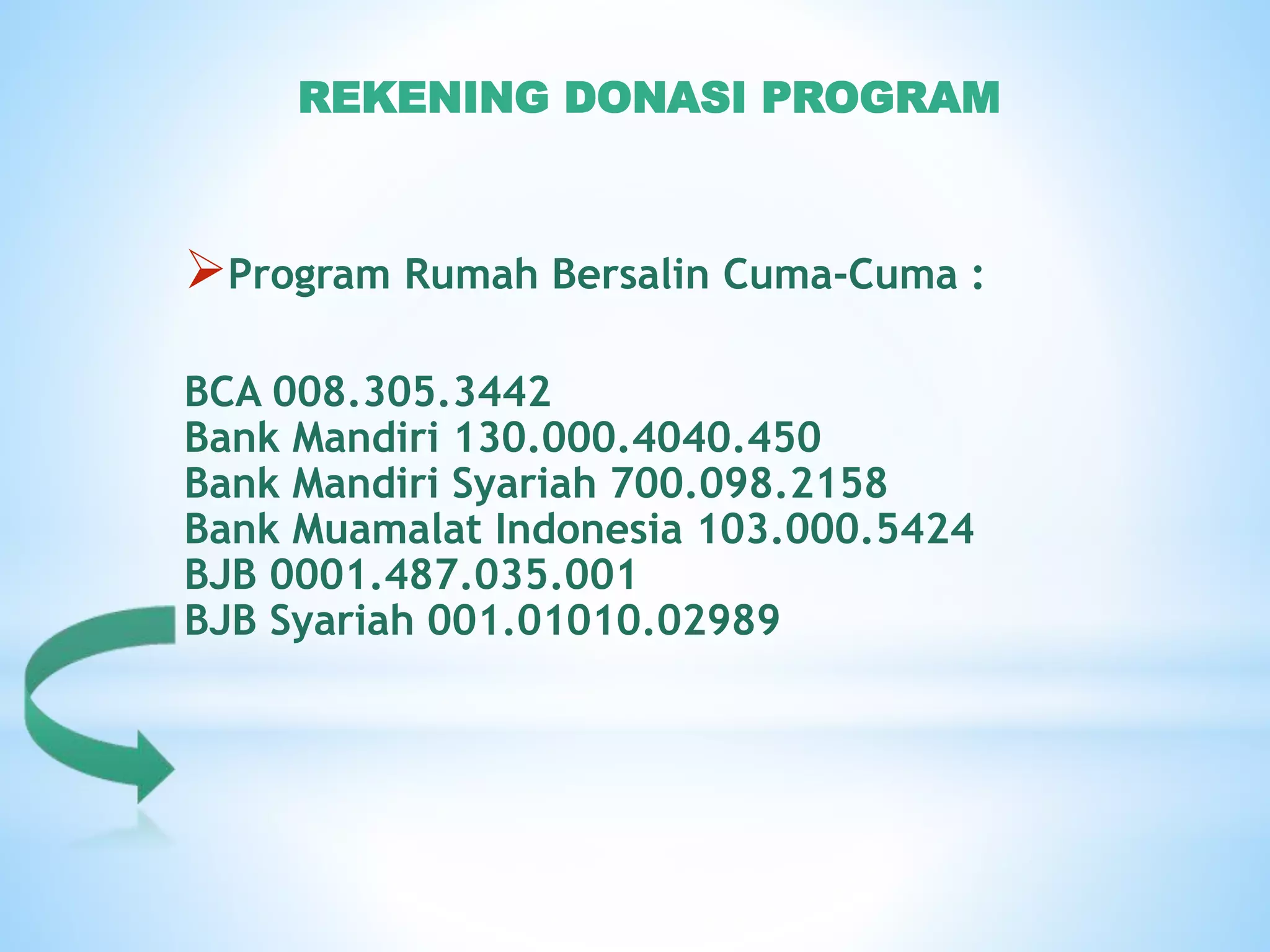 REKENING DONASI PROGRAM SINERGI FOUNDATION | PPTX