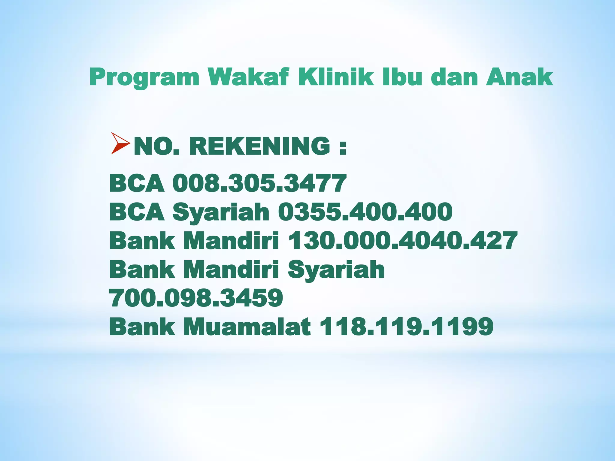 REKENING DONASI PROGRAM SINERGI FOUNDATION | PPTX