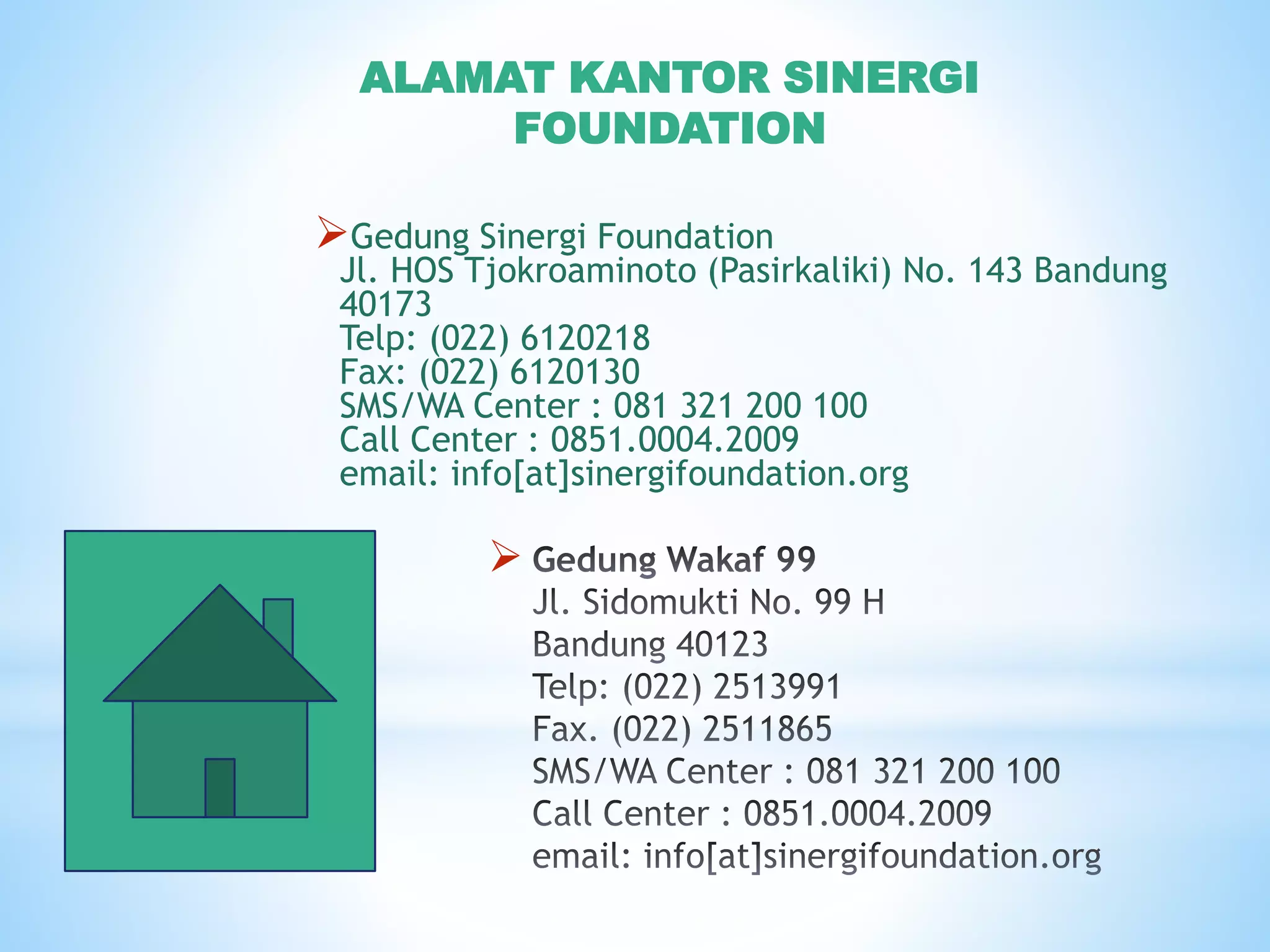 REKENING DONASI PROGRAM SINERGI FOUNDATION | PPT