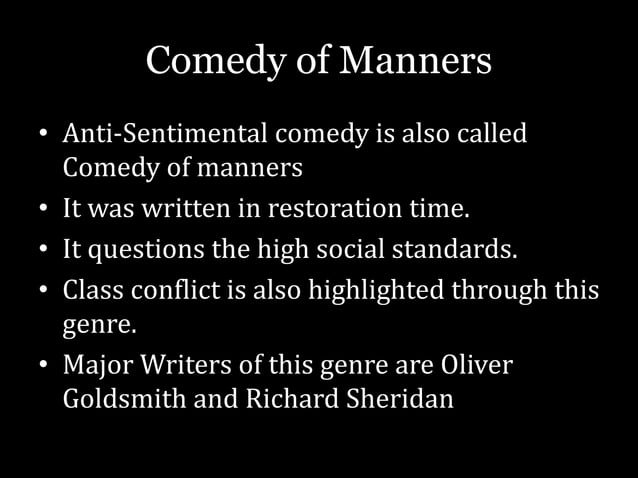 Neo-Classical Literature - Anti Sentimental Comedy | PPTX | Comedy | Genres