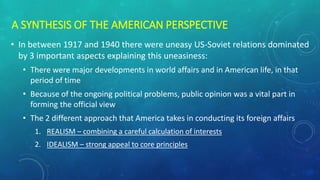 CAMBRIDGE A2 HISTORY: THE ORIGINS OF THE COLD WAR AFTER 1917 AND BEFORE ...