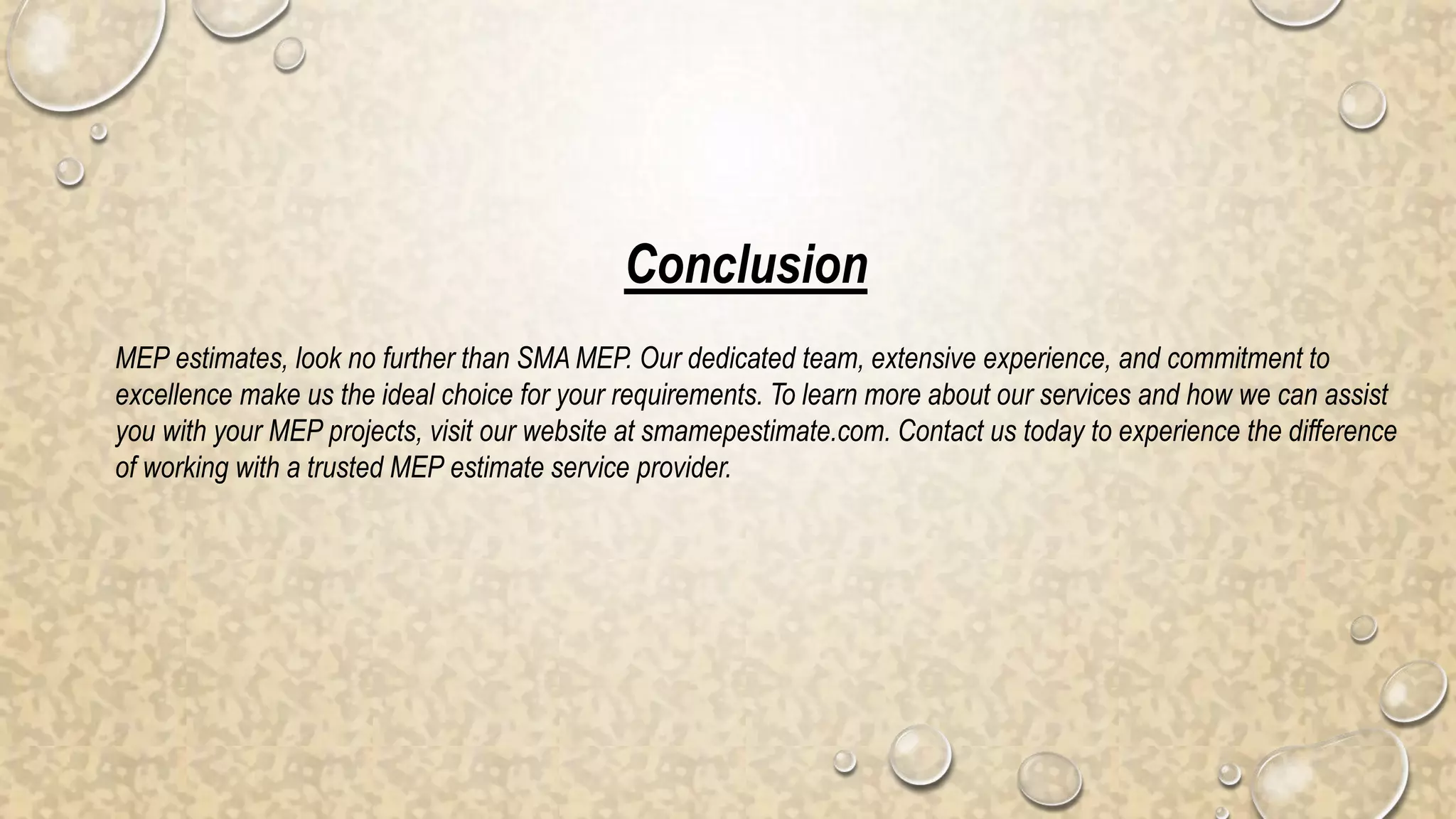 PPT 2, SMA MEP Estimate.pptx