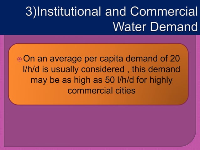 Sources, intake structures and water demand in Water Supply Schemes | PPTX