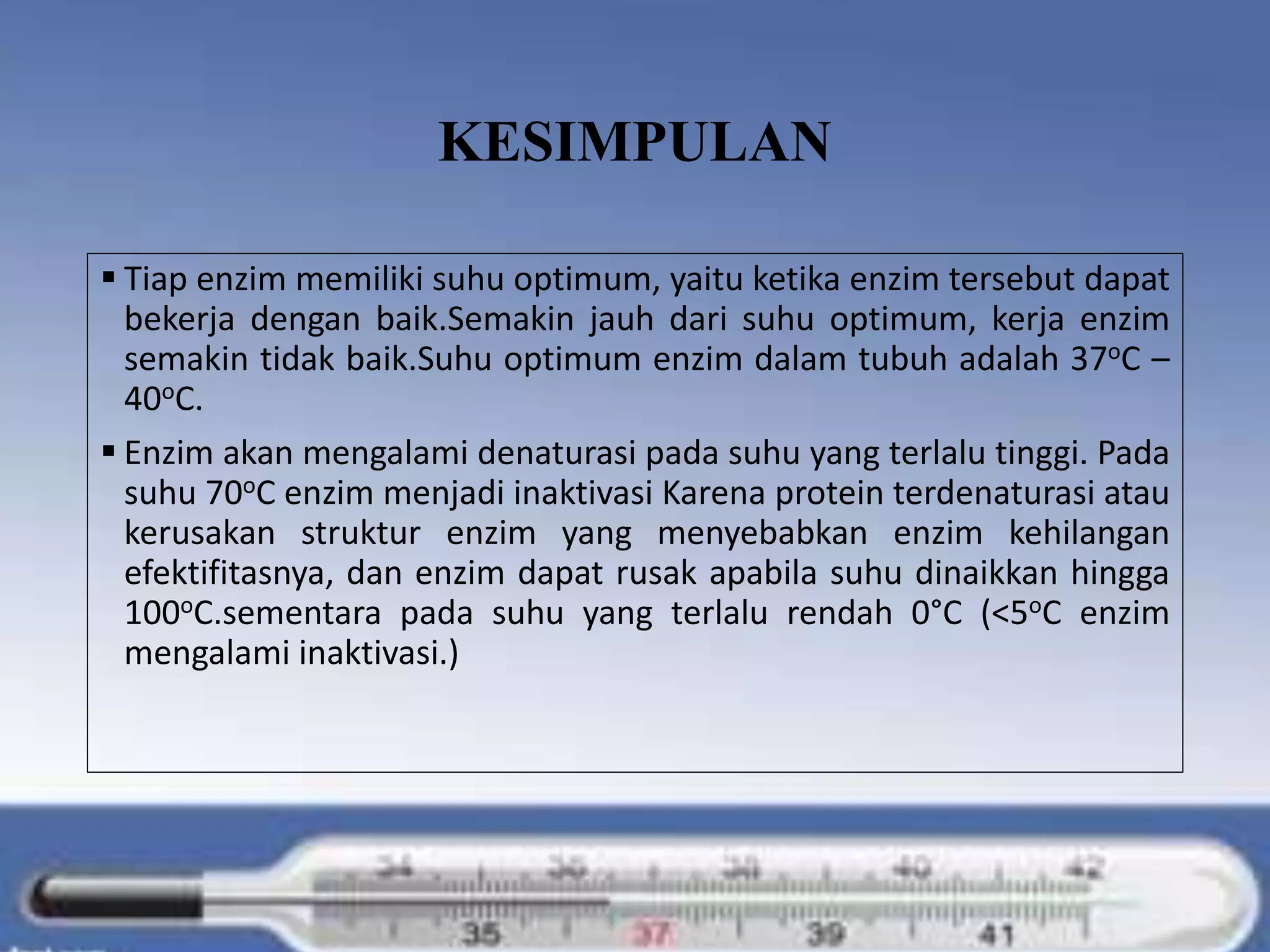 pengaruh suhu terhadap reakzi enzimatik | PPTX
