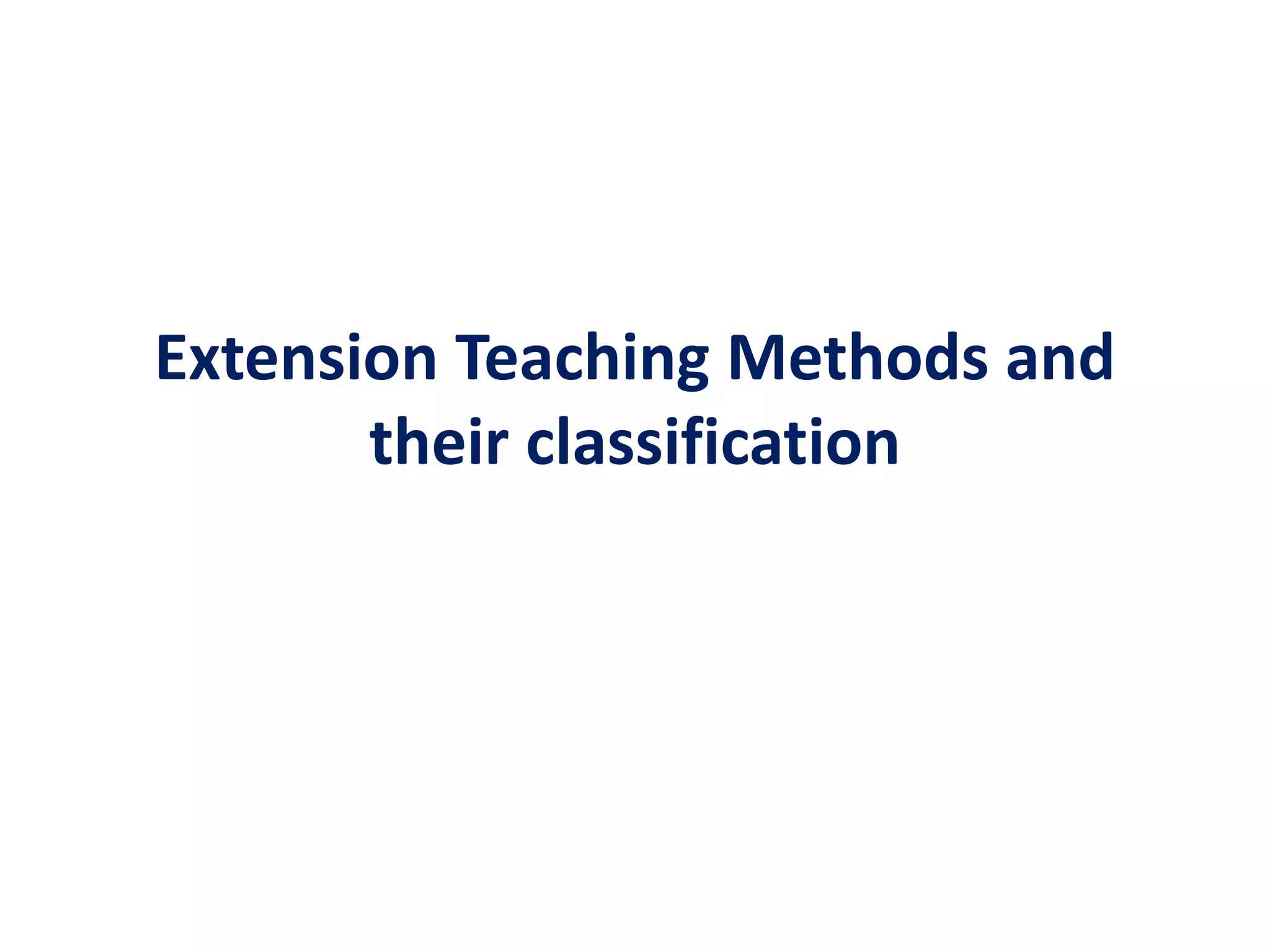 EXTENCTION TEACHING METHODS AND CLASSIFICATION | PDF