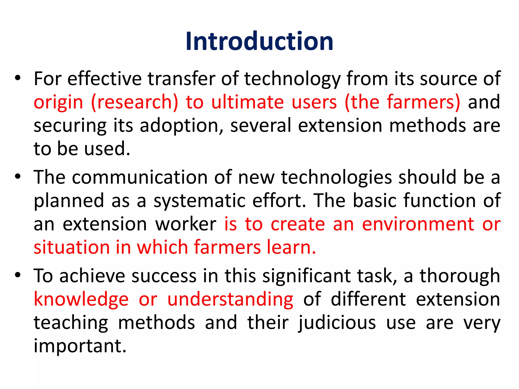 EXTENCTION TEACHING METHODS AND CLASSIFICATION | PDF
