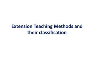 EXTENCTION TEACHING METHODS AND CLASSIFICATION | PDF