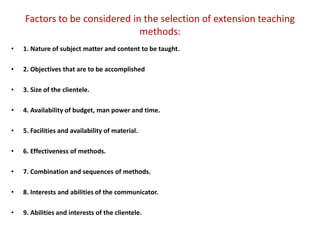 EXTENCTION TEACHING METHODS AND CLASSIFICATION | PDF