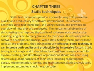 Chapter Three Static Techniques | PPTX