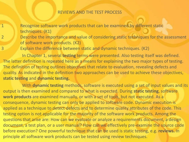 Chapter Three Static Techniques | PPTX