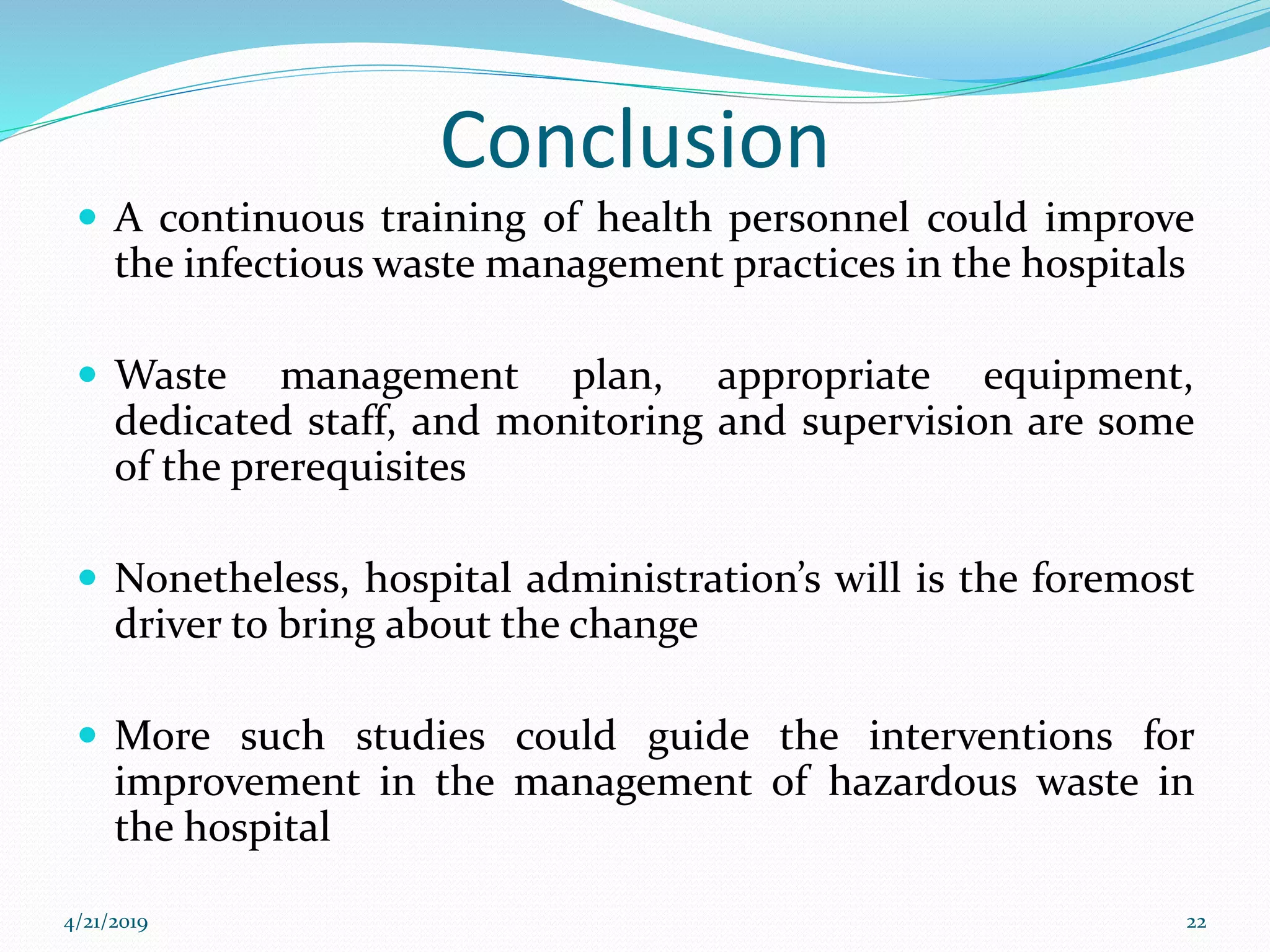 Research paper ppt infectious waste management | PPT